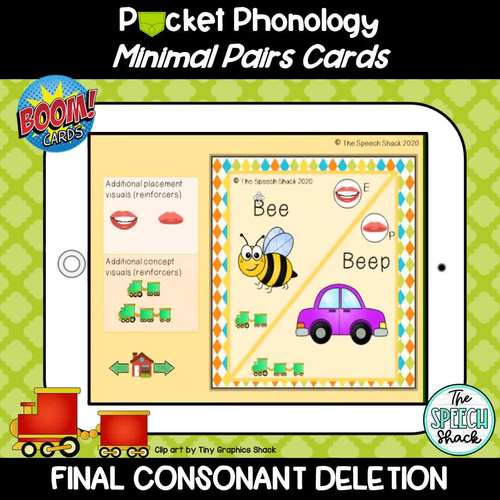 Phonology: Final Consonant Deletion Minimal Pairs BOOM Cards™ | TPT