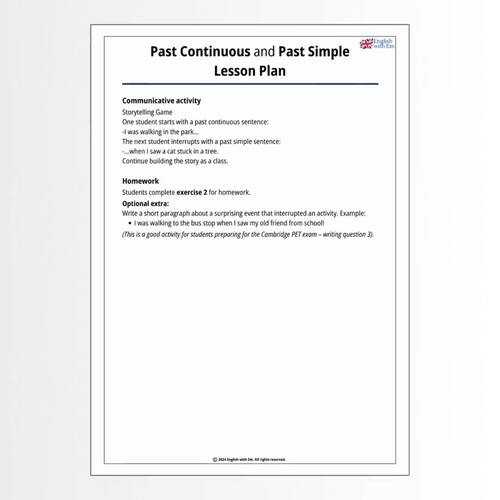 Past Simple and Past Continuous - Lesson Plan, Grammar Explanation ...