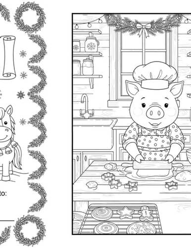 Farm & Country Christmas Coloring Pages | Winter Holiday Coloring Sheets