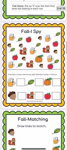 Fall Fun Activities- Digital and Printable Worksheets | TPT