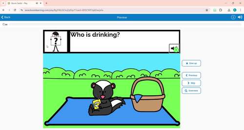 Who What Questions Picnic Interactive Language Activity | TPT