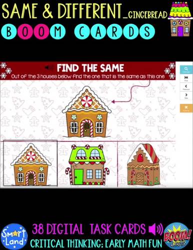 Same and Different_ Gingerbread Houses_Boom Cards™ | Distance learning