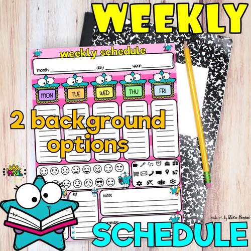Personal Weekly Planner Agenda Schedule Template Pack by My New Learning