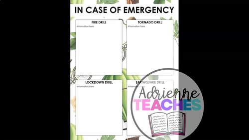 Editable Substitute (Sub) Binder, Floral Theme by Adrienne Wiggins