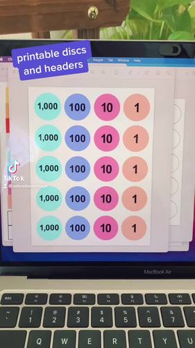 Place Value Discs & Chart | Cute Colors | Printable + Digital Manipulative