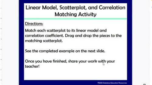 Digital Scatterplot, Linear Model, Correlation Activity | TPT
