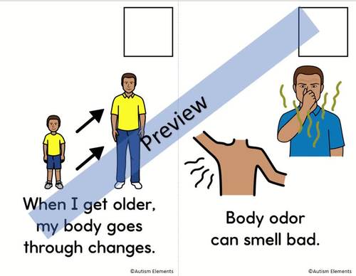 Deodorant Hygiene Adapted Book (Boy)- Visuals- Autism & SPED Resources