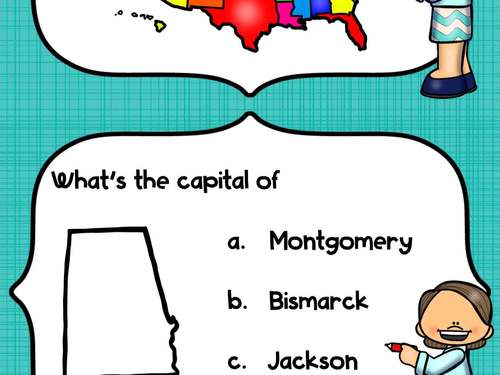 "What's the Capital?" States and Capitals PowerPoint Game by Joyful 4th