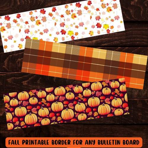 Groovy Fall Bulletin Board Borders- Fall Door Decorations-Pumpkin Retro