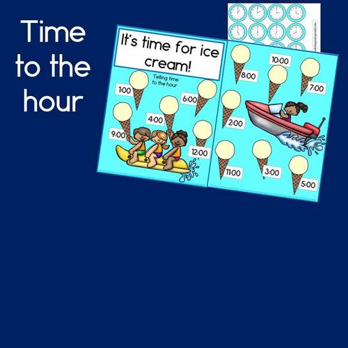 Telling Time to the Hour and Half Hour Worksheets and Games Ice Cream Theme