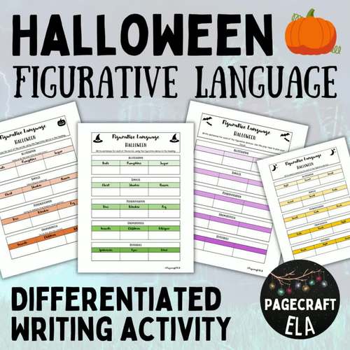 Editable Halloween Writing | Figurative Language | Differentiated