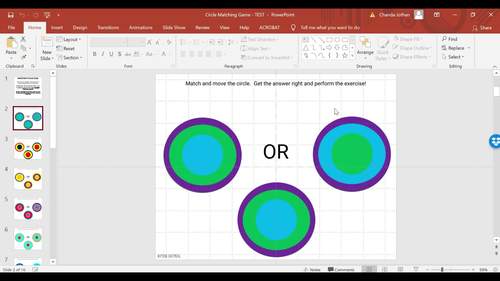 Digital Visual Discrimination Gross Motor Circle Match Game | TPT