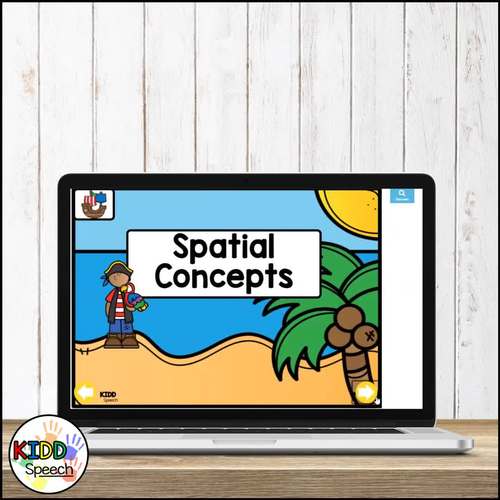 Preschool Speech Therapy Pirate BOOM Cards Spatial Concepts Open Ended