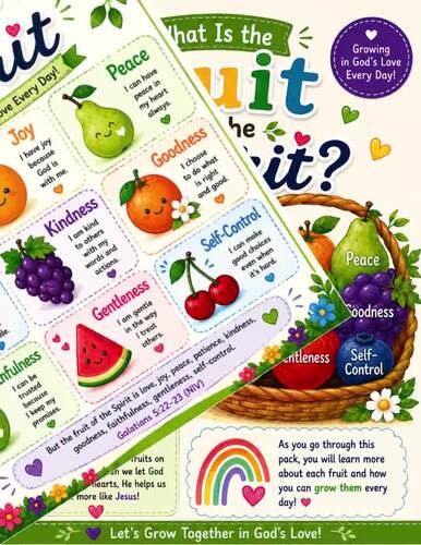 Fruit of the Spirit Activity Pack by Shine Learning Resources | TPT