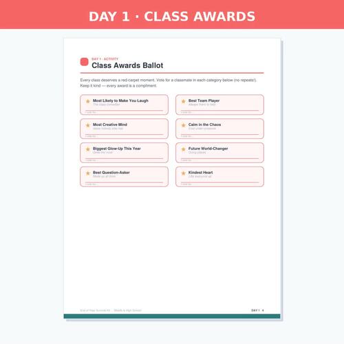 End of Year Activities for Middle & High School | No-Prep Last Week ...
