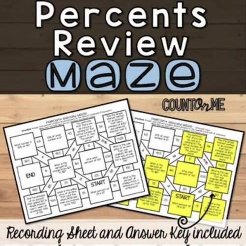 No Prep Percent Review Maze by Thriving Teacher Inc | TPT