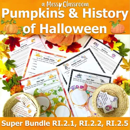History of Halloween & Pumpkins Nonfiction Reading Bundle RI2.1, RI.2.2 ...