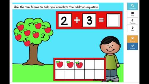 Boom Cards Addition to 10 - Apple Addition - DISTANCE LEARNING | TPT