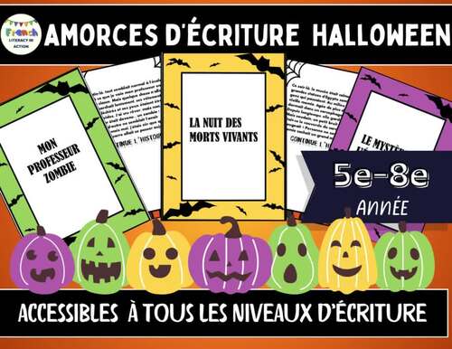 French Halloween writing prompts-Amorces d'écriture Halloween | TPT