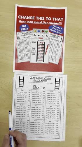 Word Lists for Phonics & Phoneme Word Chaining & Ladders- Change This ...