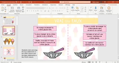 French Ice Cream Day Digital Slides | L'été by French Toast Lessons