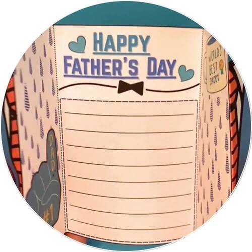 Printable Father's Day Cards for Kids, Color & Fold Craft, Activity ...