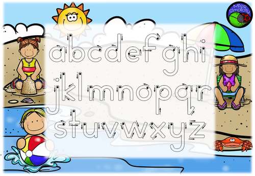 BAT BALL STICK colour ALPHABET tracing templates 5 designs by Miss ...