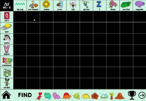 Hide & Seek Speech - Articulation Game - /z/ Dinosaur Theme - Boom ...