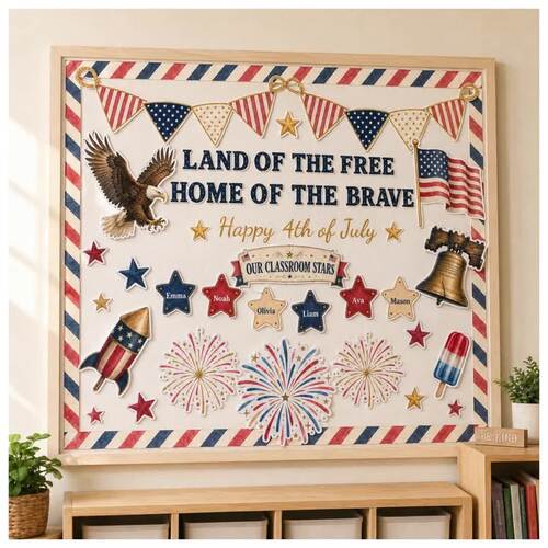 4th of July Bulletin Board Kit | Editable Student Name Display ...