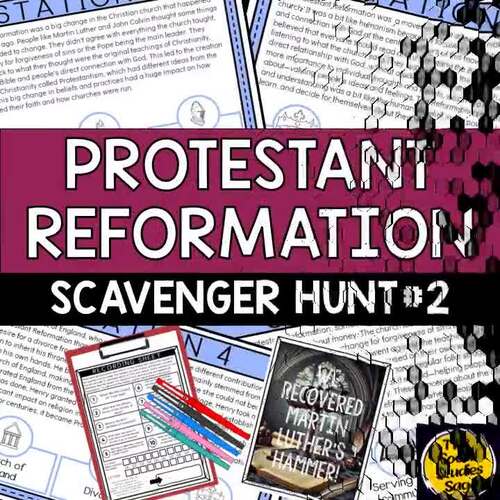Protestant Reformation Reading Comprehension Scavenger Hunt ...