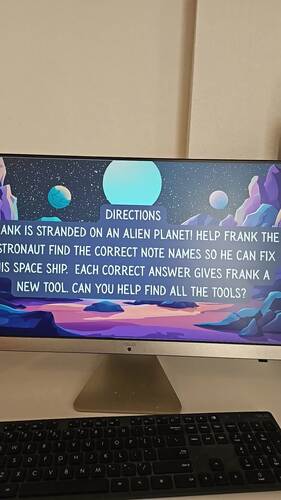 Alien Treble Space Notes Interactive Elementary Music Activity Game