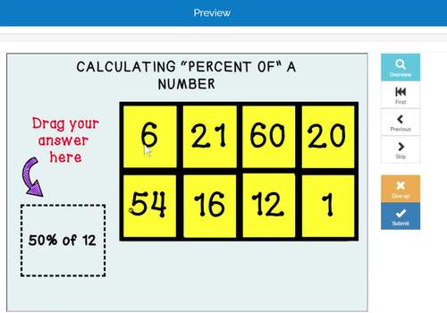 Percent of a Number Mystery Picture Boom Cards™ Percentage Activity 5th ...