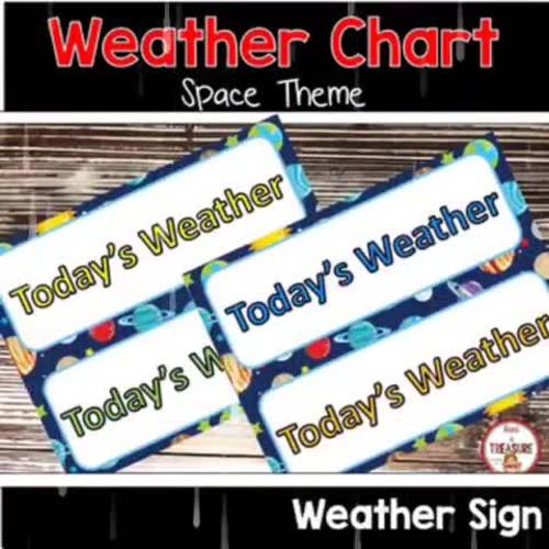 Space Theme Weather Chart Classroom Decor | Classroom Calendar | TpT