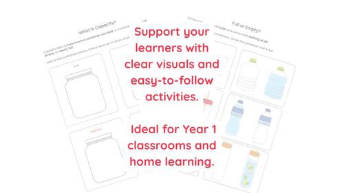 Year 1 Maths Workbook: Capacity and Volume | Measuring and Comparing