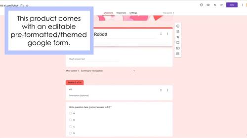 Love Robot Craft - Valentines Day Activity - Editable Google Form for ...