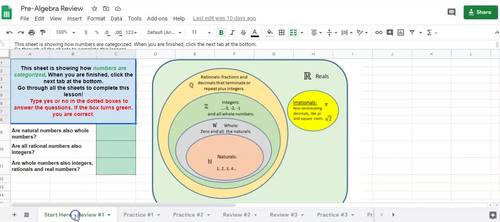 Pre-Algebra Review - Digital Version by Time Flies | TPT
