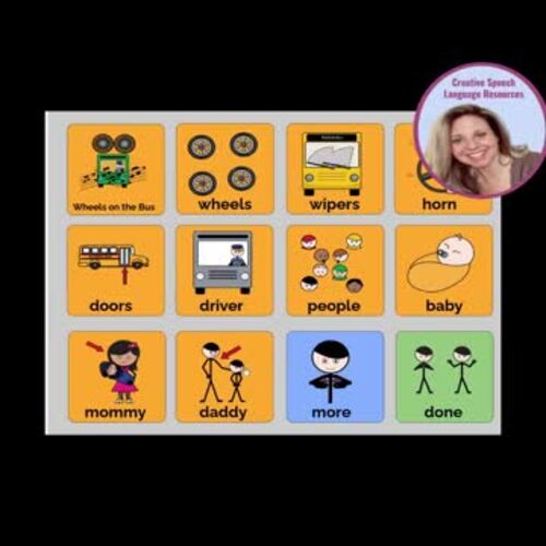 Wheels on the Bus Communication Boards Print & Boom Learning AAC Bundle