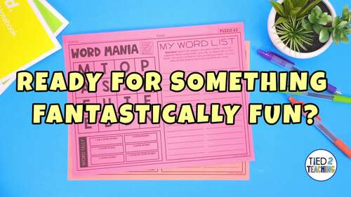 Word Mania Boggle-Style 80 Game Boards Early Finishers and Word Game ...