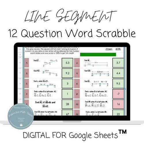 Line Segment Digital Worksheet by Midwestern Math Teacher | TPT
