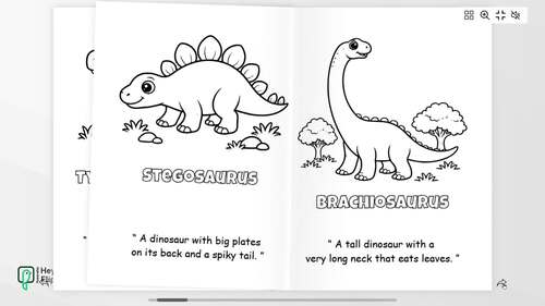 Dinosaur Coloring Book for Kids / Ages 4-8 / 100 Cute Dinosaurs Printable