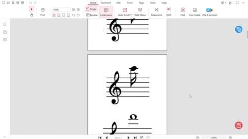 Treble Clef Note Reading - Rhythm Values (Beginner Music Flashcards - C6-C7