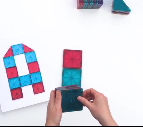 Magnetic Tiles Idea Cards: Uppercase Letters of the English Alphabet
