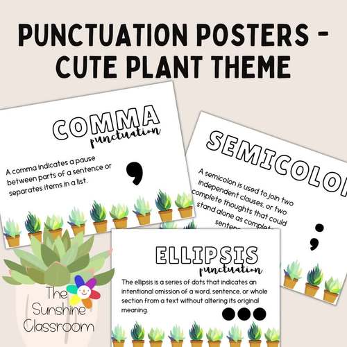 Punctuation Literary Devices Language Posters Grammar English Cactus Plants