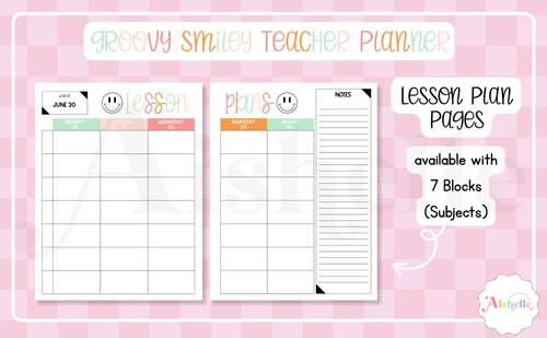 2025-2026 Teacher Planner Printable | Teacher Binder | Groovy Smiley ...