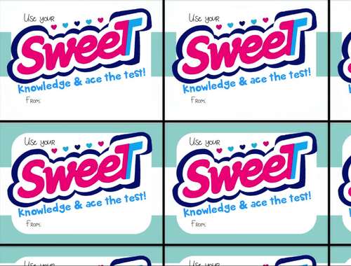 SweeTARTS (Sweet Tarts) Candy Testing Motivation Gift Tags- Use your ...