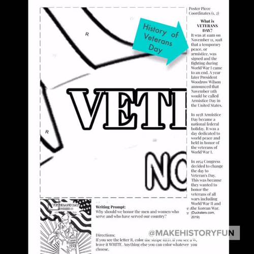 Veterans Day Collaborative Poster and Writing Prompt by Make History Fun