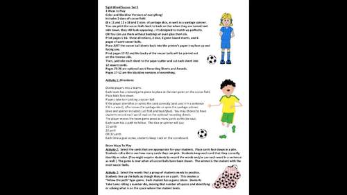 Soccer Sight Word Center EDITABLE for Words, Letters, Math Facts, etc.