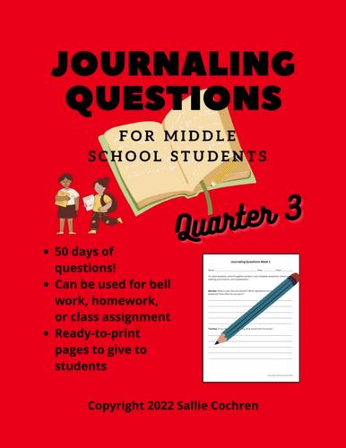 Journaling Bell Work Questions Packet for Middle School Students ...