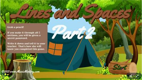 Lines and Spaces Part 2 - Digital Game/Quiz - Camping Edition by Music ...