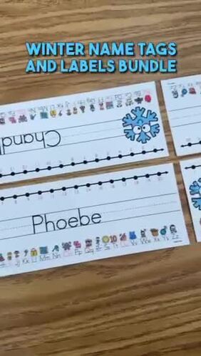 *BUNDLE UP* Winter Name Tags Labels Editable, Desk Name Tag & Plates Kinder
